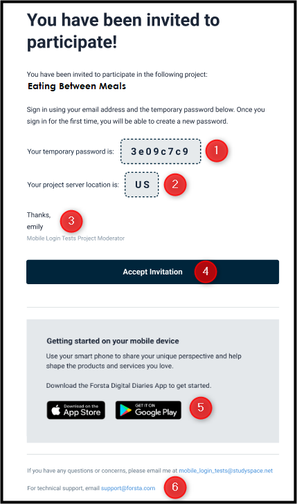 Participant Invite Email – Digital Diaries