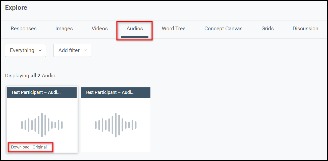 Viewing and Downloading Audio Files – Digital Diaries