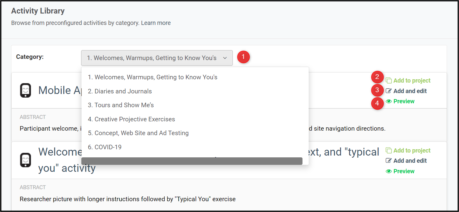 Activity Library (Sample Activities) Overview – Digital Diaries